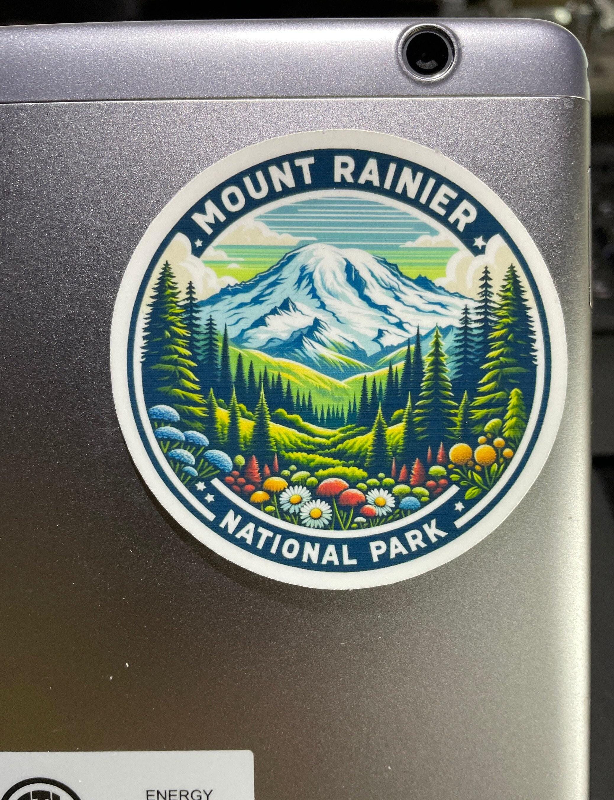 Mount Rainier, National Park, Stickers, Weatherproof Sticker, Travel ...