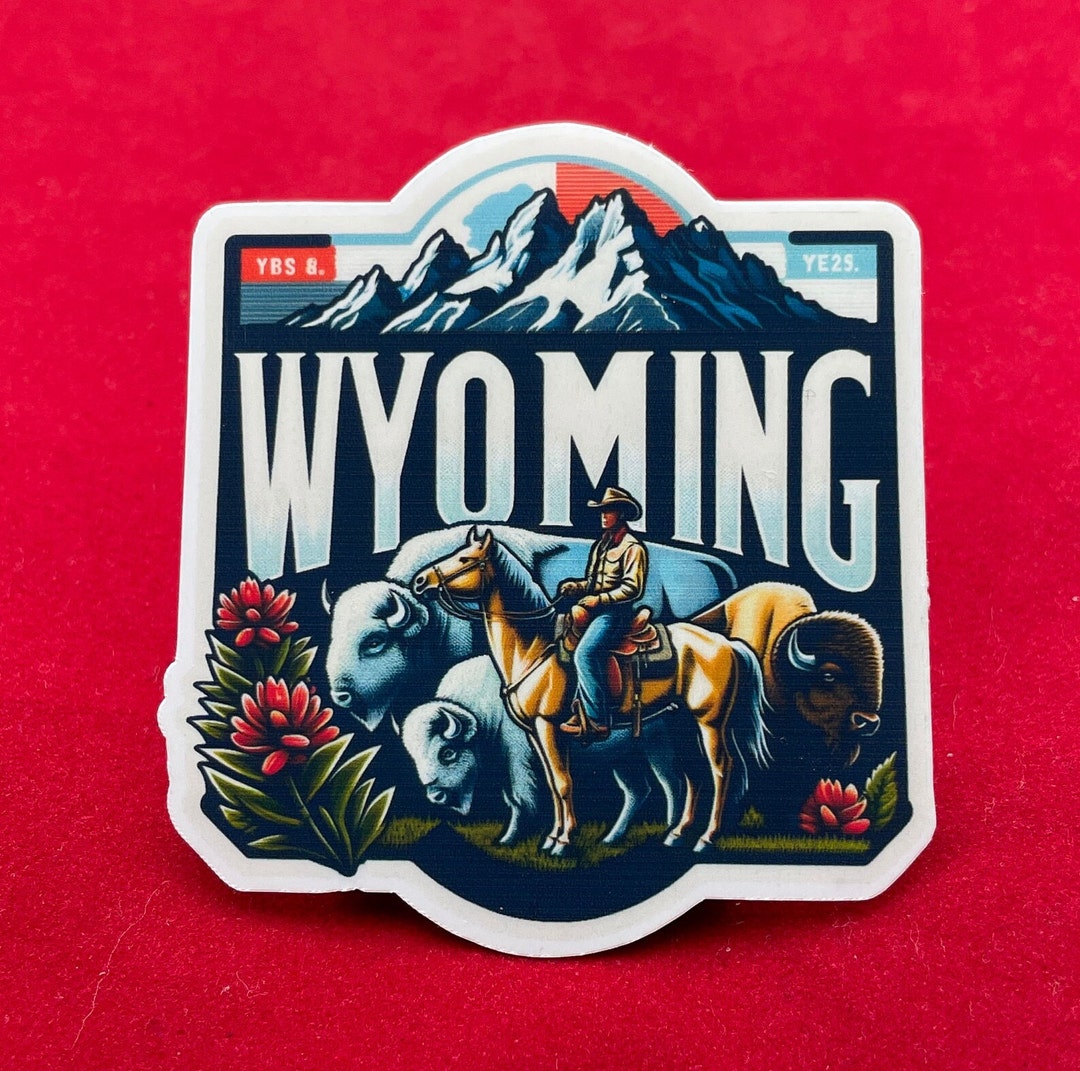 Wyoming, Stickers, Weatherproof Sticker, Travel Journal, Suitcase ...