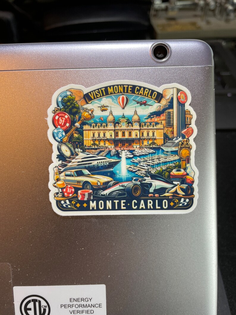 Monte Carlo, Monaco, Stickers, Weatherproof Sticker, Travel Journal ...