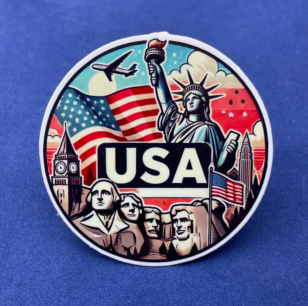 United States,usa, Stickers, Weatherproof Sticker, Travel Journal ...