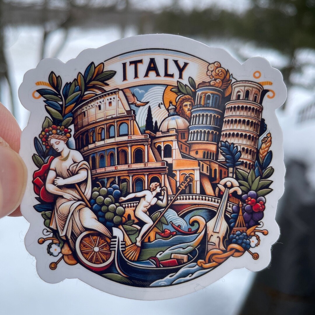 Italy | Italytravel | Waterproof Sticker | Vintage Travel Sticker ...
