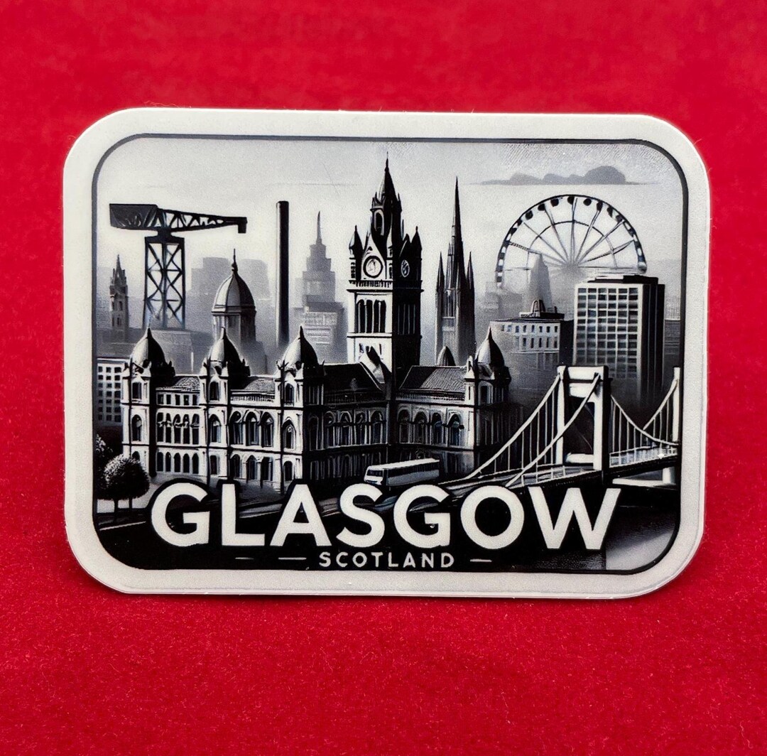 Glasgow, Scotland, Weatherproof Sticker, Travel Journal, Suitcase ...