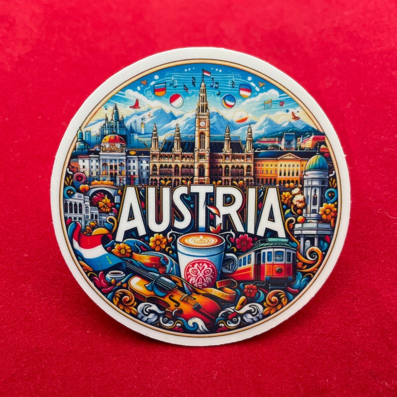 Austria, Stickers, Weatherproof Sticker, Travel Journal, Suitcase ...