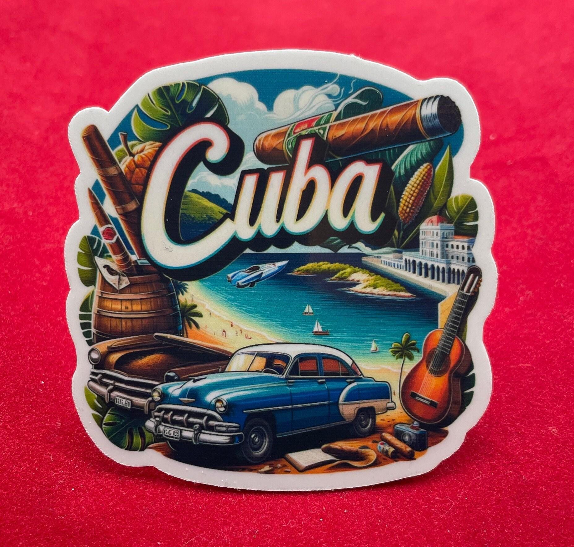 Cuba Travel Sticker // Cuban Decal for Suitcase, Laptop, Car or Water ...