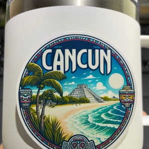 Cancun, Stickers, Weatherproof Sticker, Travel Journal, Suitcase ...