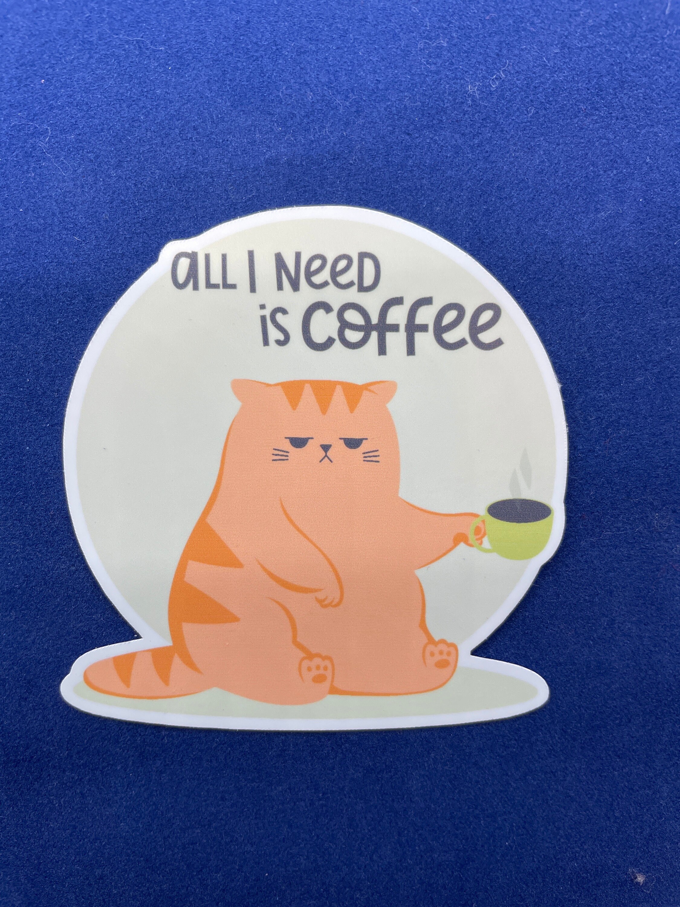 Cat Coffee Need Coffee Cat Sticker funny Cat Waterproof Sticker-funny ...