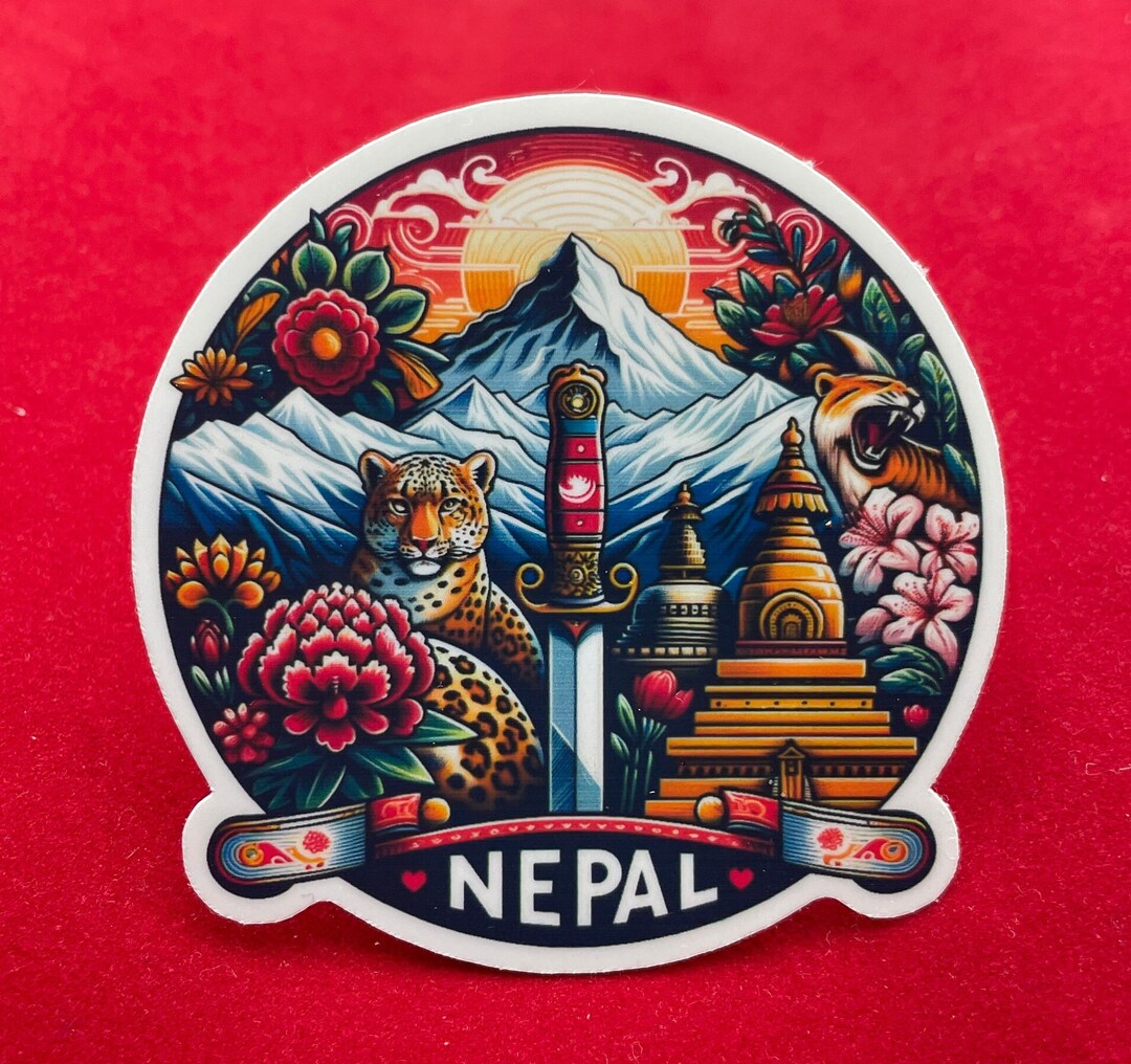 Nepal, Stickers, Weatherproof Sticker, Travel Journal, Suitcase Sticker ...