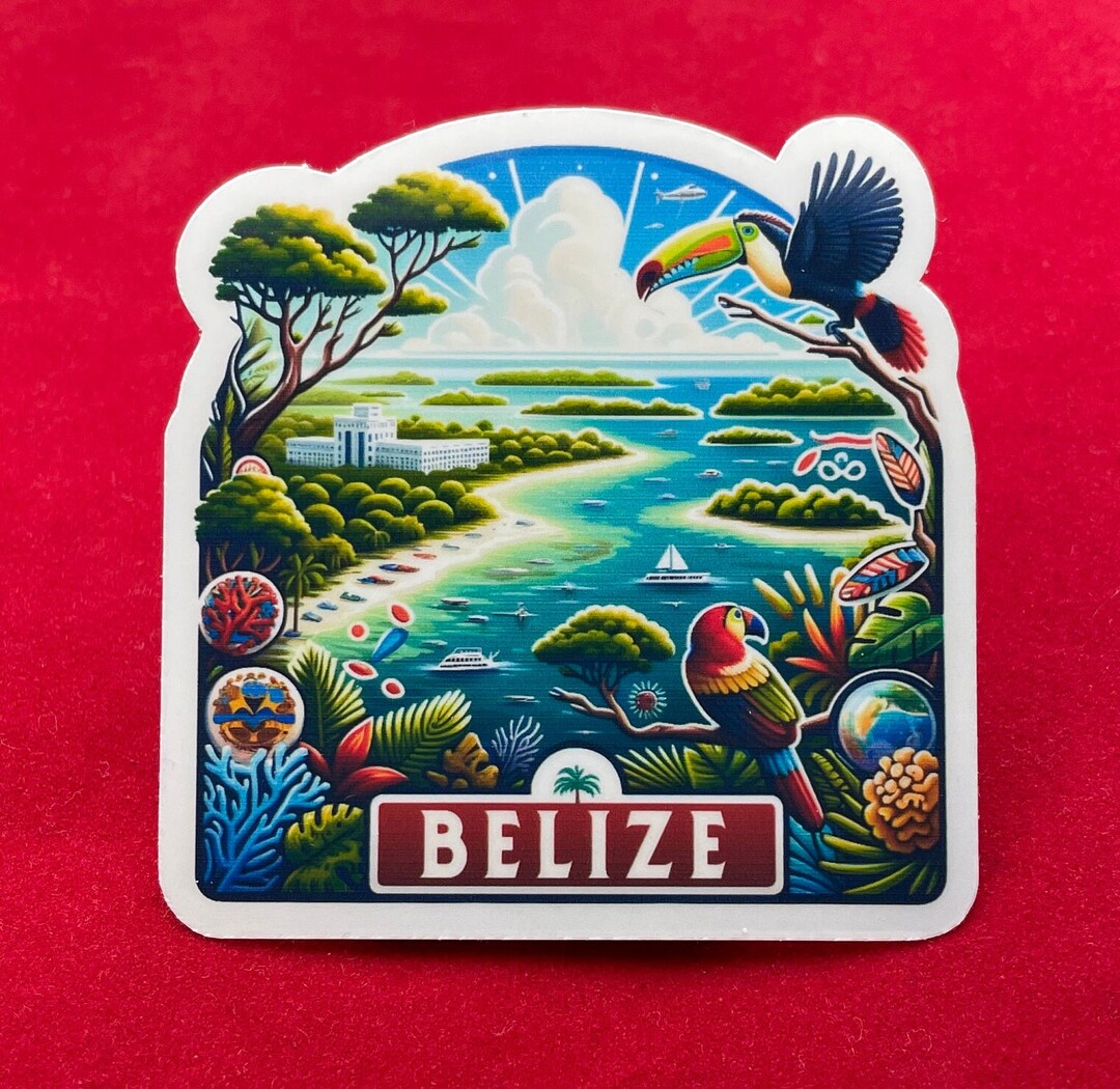 Belize, Stickers, Weatherproof Sticker, Travel Journal, Suitcase ...