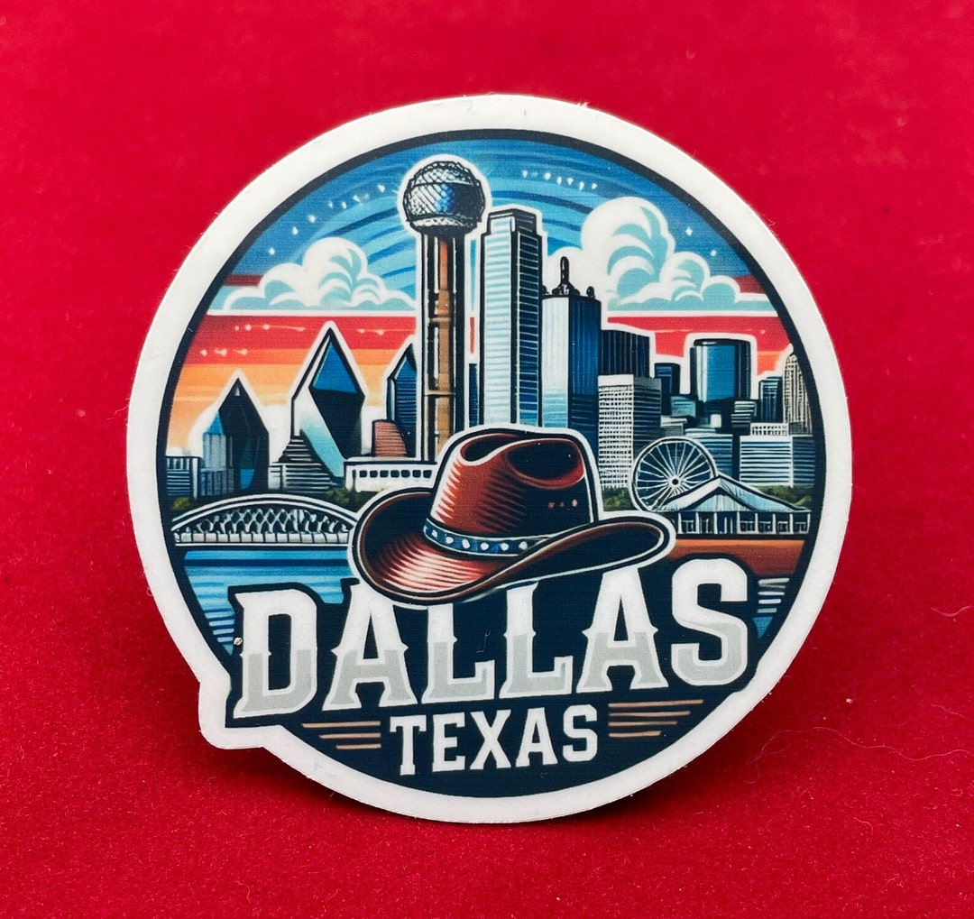 Dallas, Texas, Stickers, Weatherproof Sticker, Travel Journal, Suitcase ...