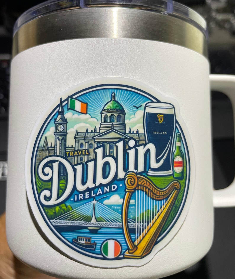 Dublin, Ireland, Stickers, Weatherproof Sticker, Travel Journal ...