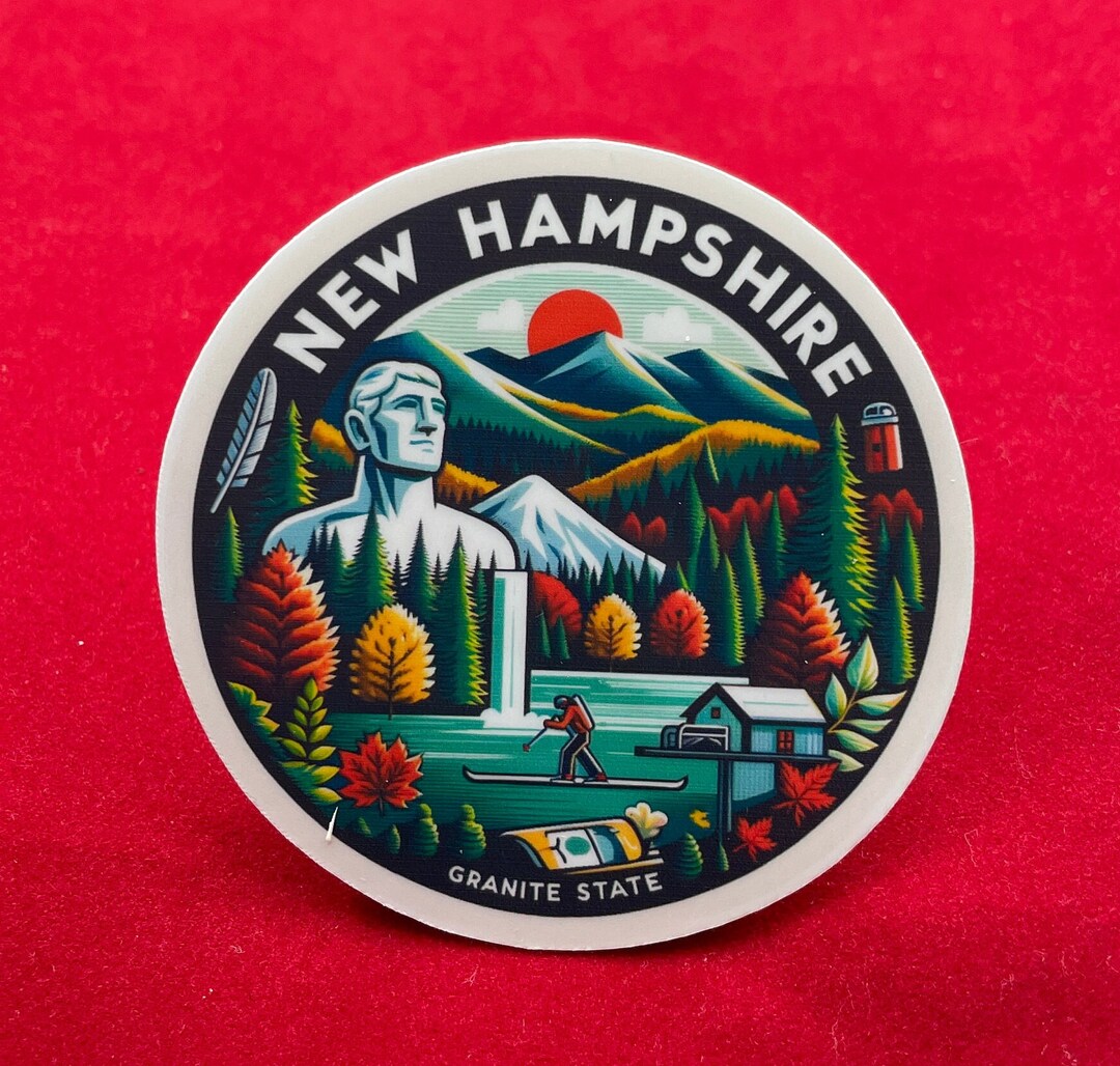 New Hampshire, Stickers, Weatherproof Sticker, Travel Journal, Suitcase ...