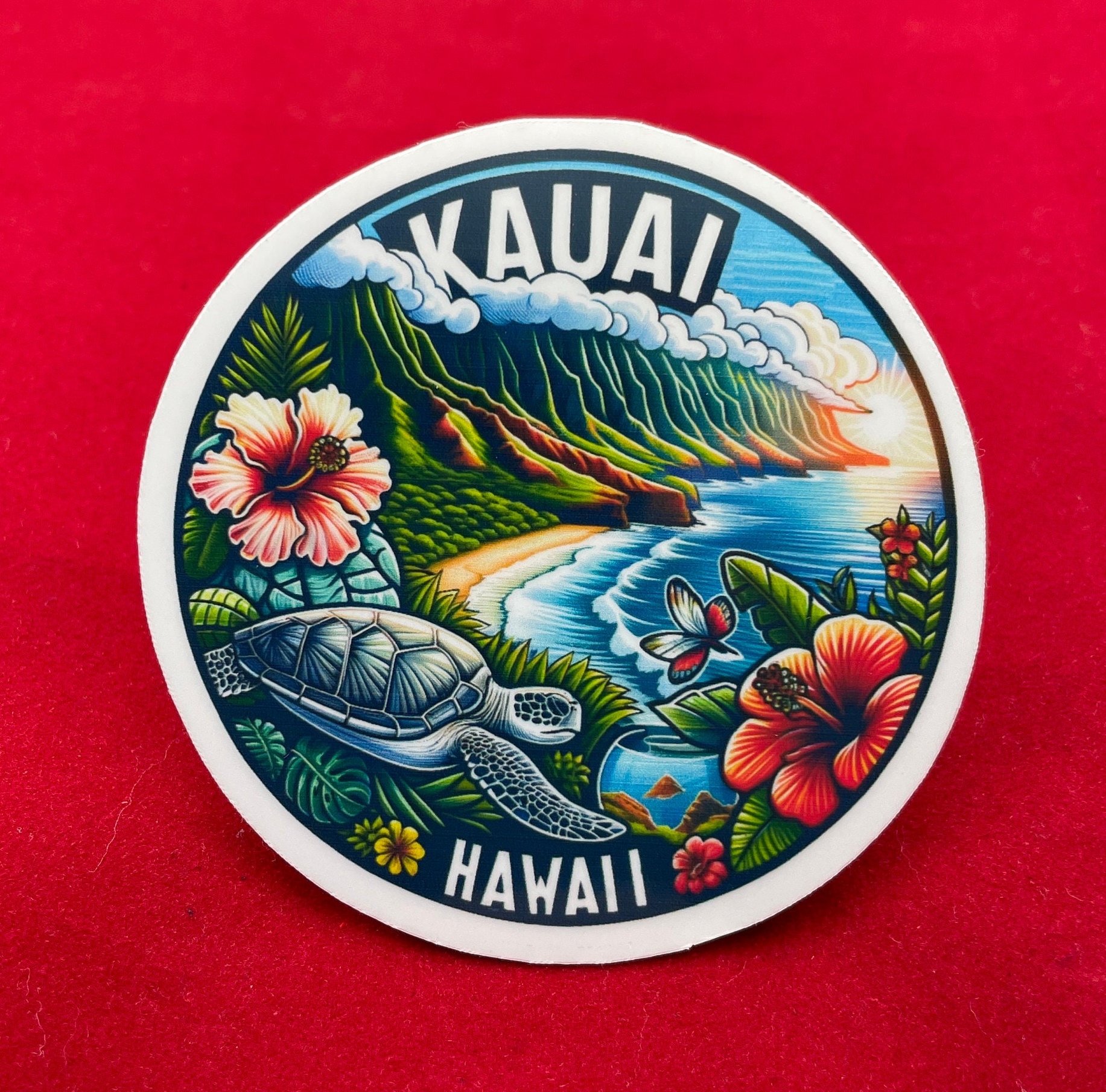 Kauai,hawaii, Stickers, Weatherproof Sticker, Travel Journal, Suitcase ...