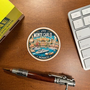 Monte Carlo, Monaco, Stickers, Weatherproof Sticker, Travel Journal ...