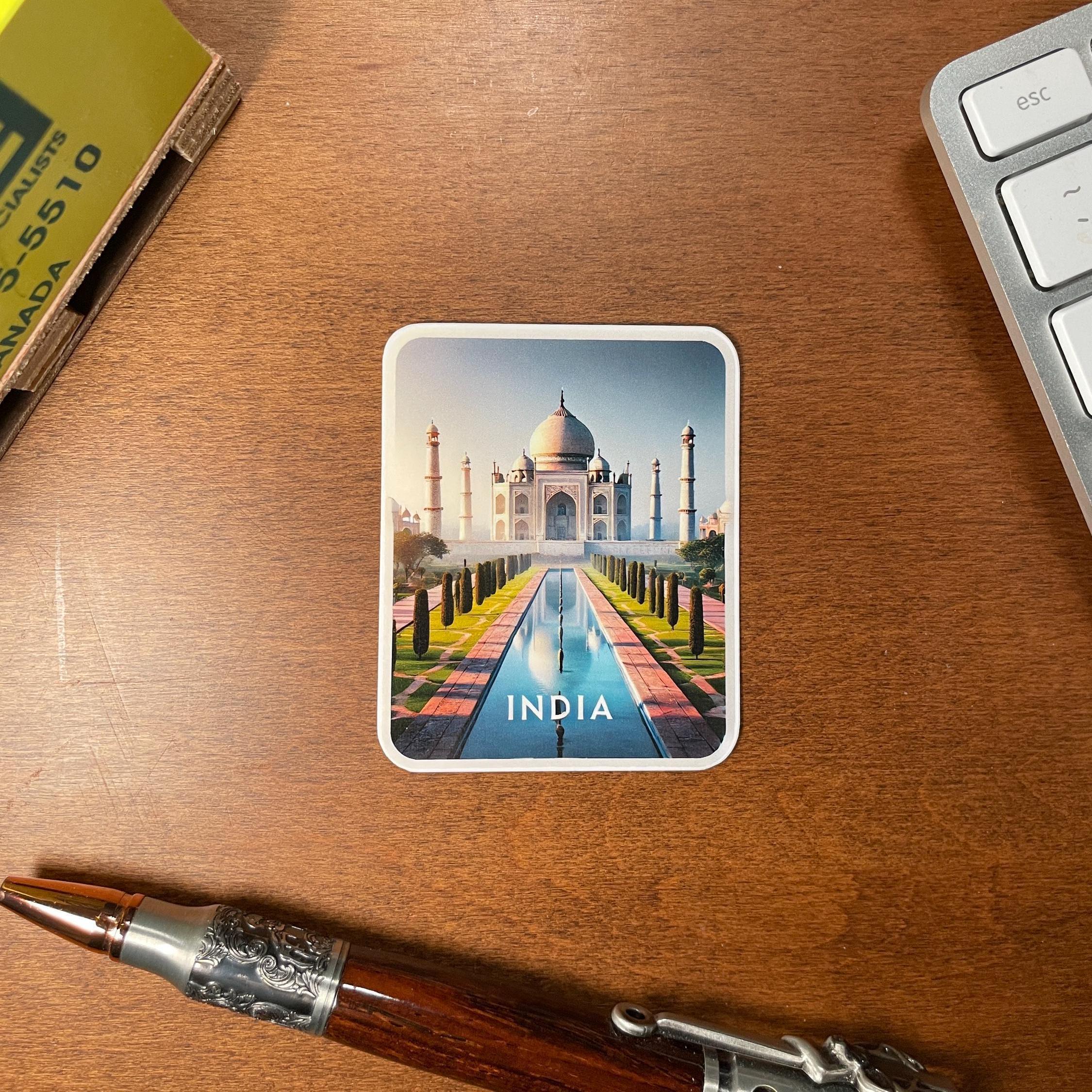 India Travel Sticker, Taj Mahal, Weatherproof Vinyl - Etsy
