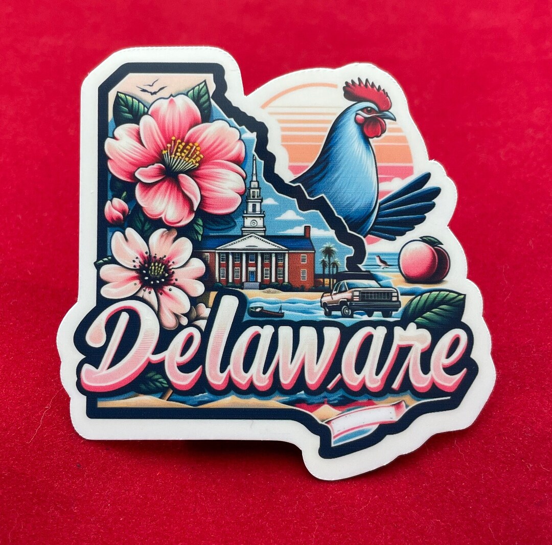 Delaware, Stickers, Weatherproof Sticker, Travel Journal, Suitcase ...