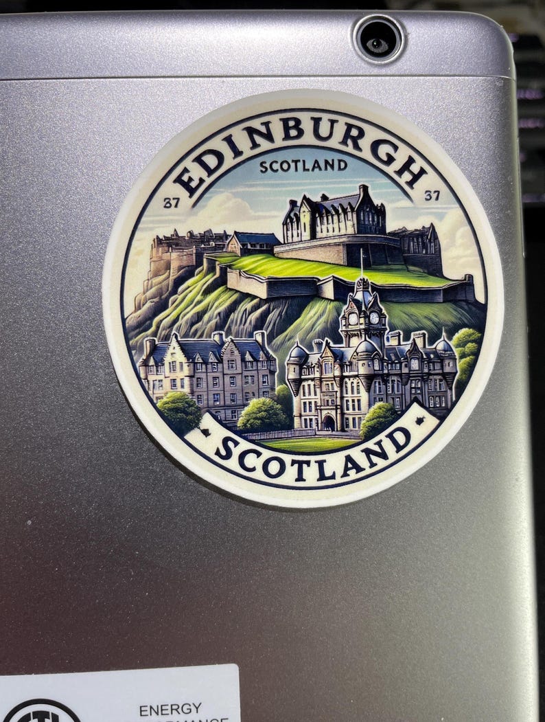 Edinburgh, Scotland, Stickers, Weatherproof Sticker, Travel Journal ...