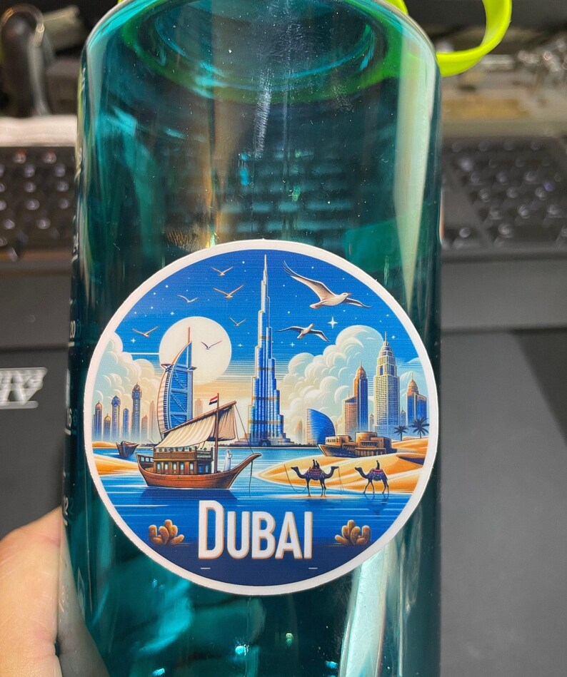 Dubai, Stickers, Weatherproof Sticker, Travel Journal, Suitcase Sticker ...