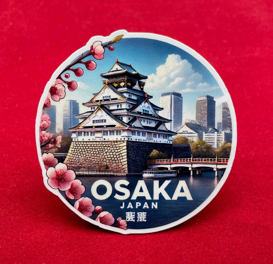 Osaka, Japan, Stickers, Osaka, Weatherproof Sticker, Travel Journal ...