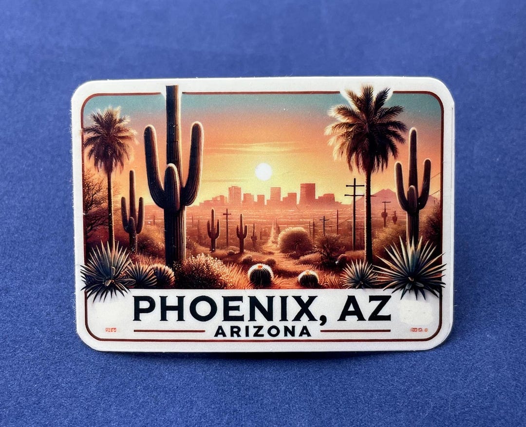 Phoenix, Arizona, Stickers, Weatherproof Sticker, Travel Journal ...