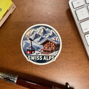 Swiss Alps, Stickers, Weatherproof Sticker, Travel Journal, Suitcase ...