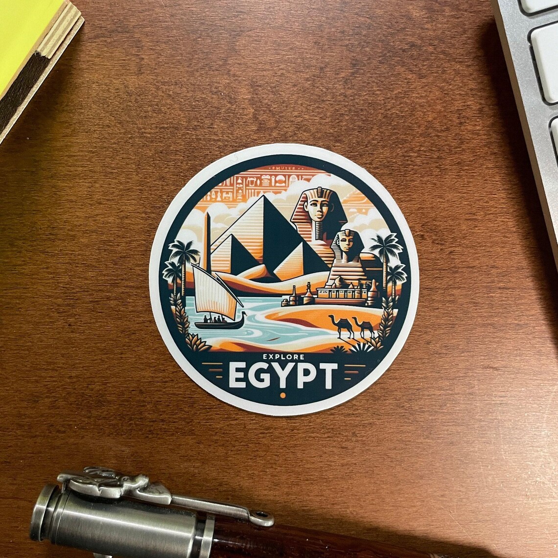 Egypt Travel Sticker, Pyramids & Sphinx, Weatherproof Vinyl - Etsy