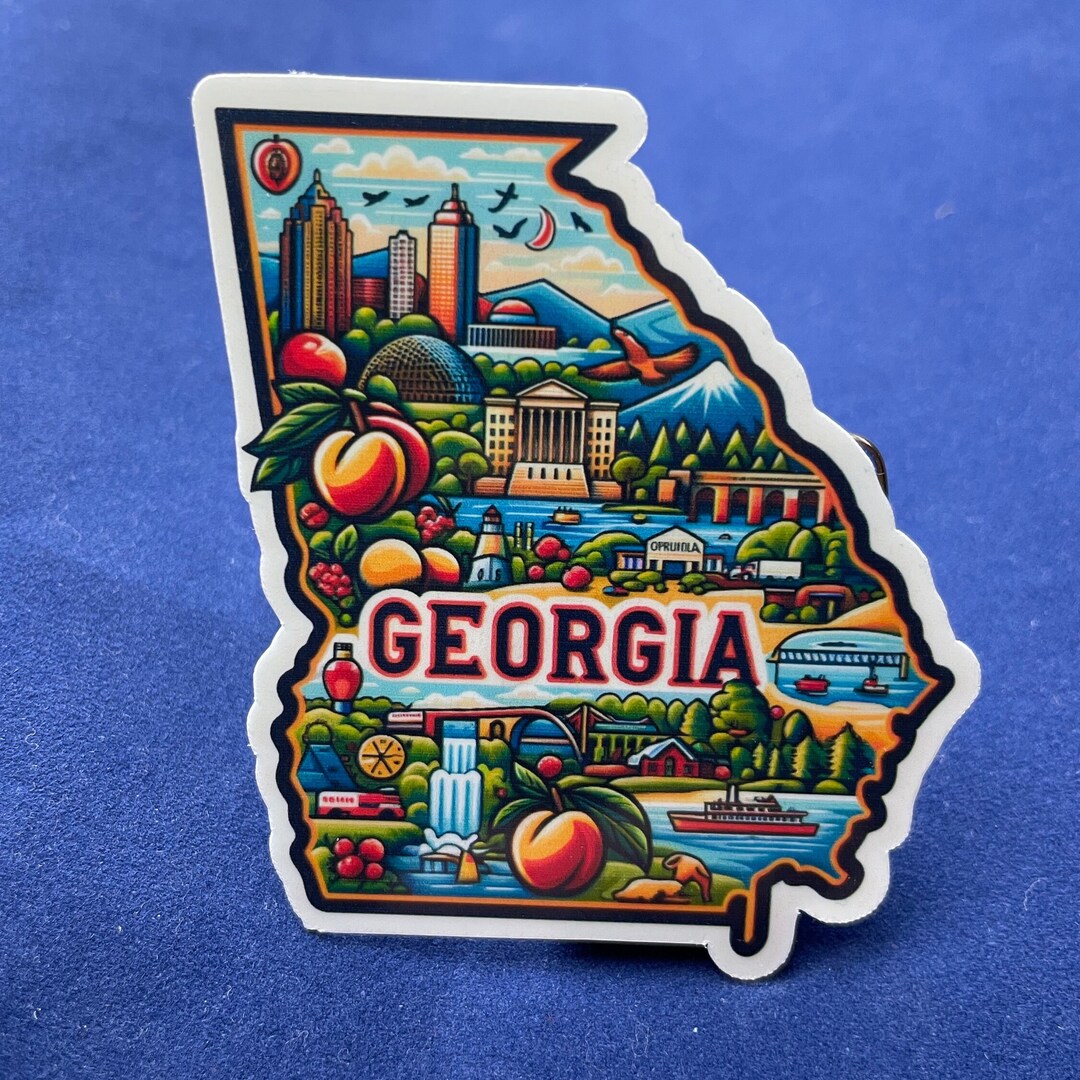 Georgia, Stickers, Weatherproof Sticker, Travel Journal, Suitcase ...