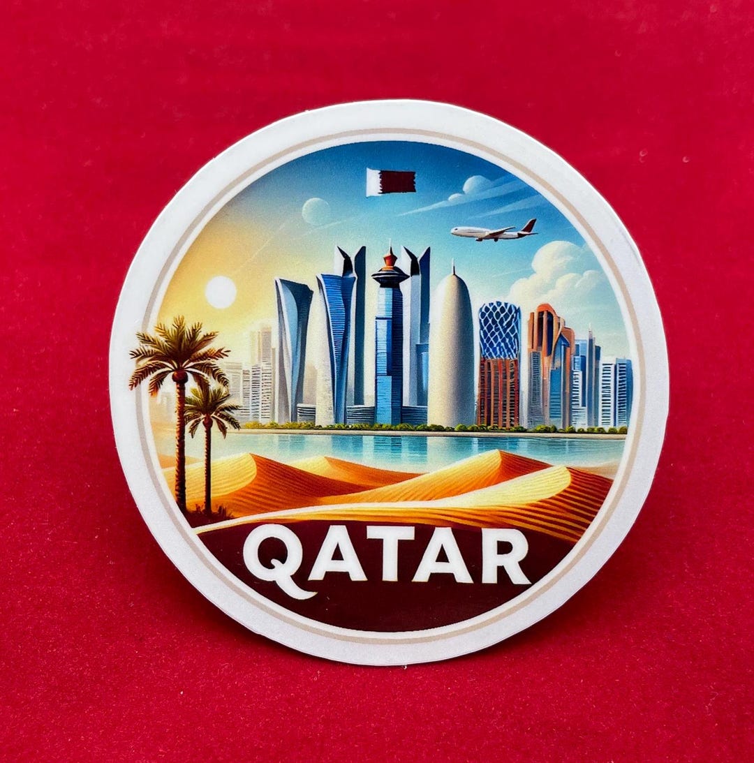 Qatar, Weatherproof Sticker, Travel Journal, Suitcase Sticker, Luggage ...