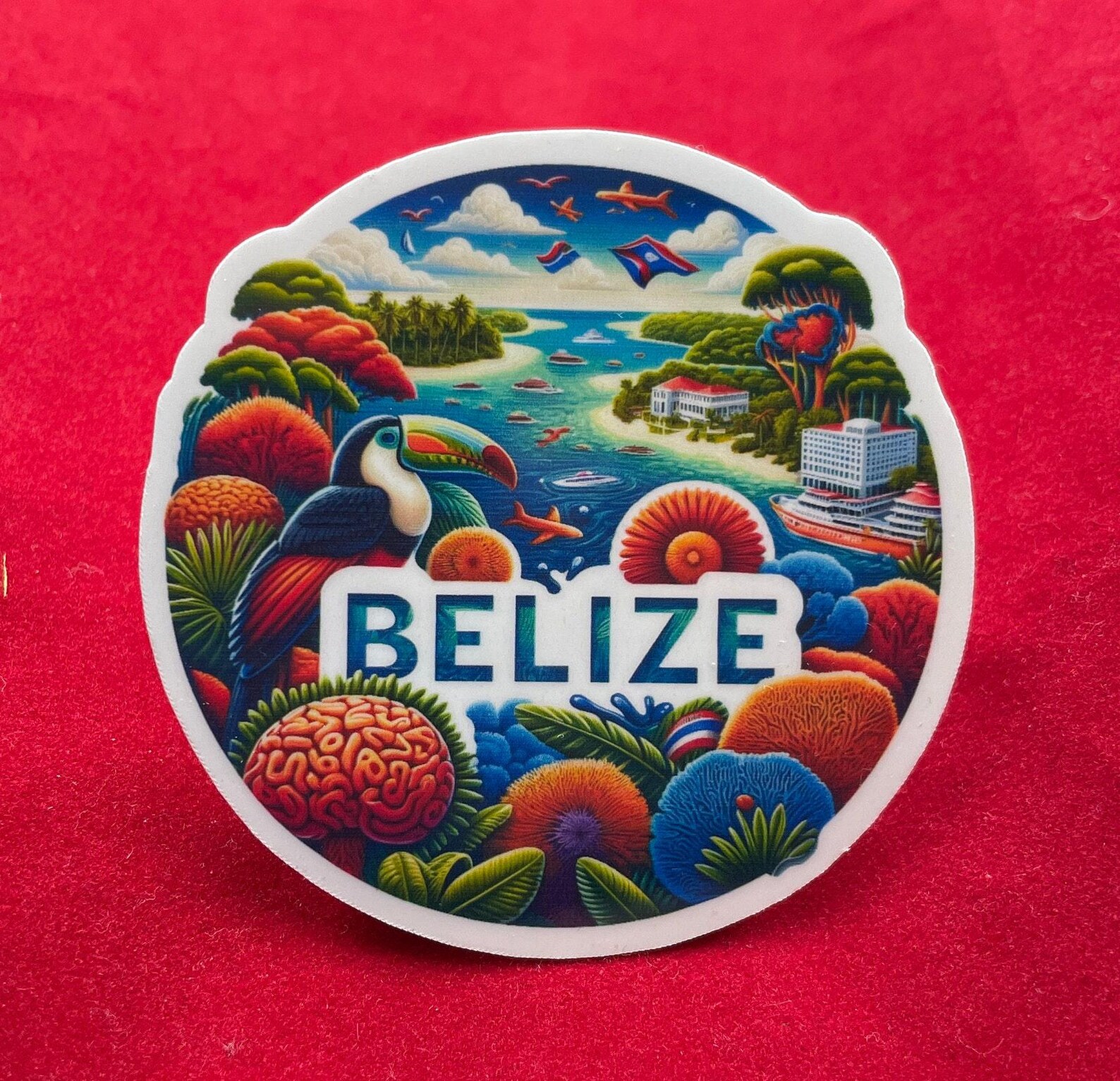 Belize Travel Sticker, Tropical Souvenir, Weatherproof Decal - Etsy
