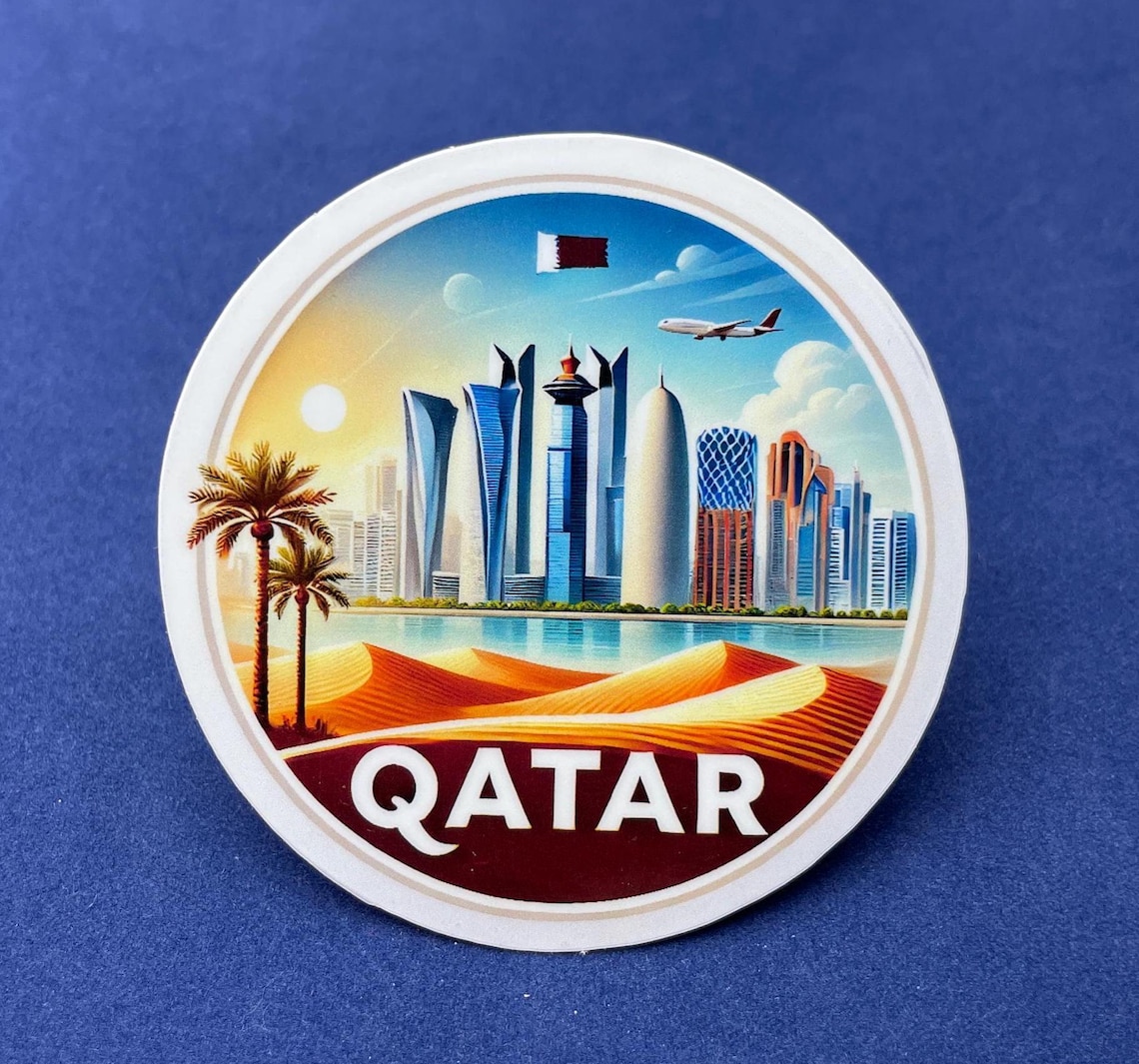 Qatar, Weatherproof Sticker, Travel Journal, Suitcase Sticker, Luggage ...
