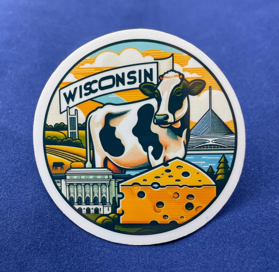 Wisconsin, Stickers, Weatherproof Sticker, Travel Journal, Suitcase ...
