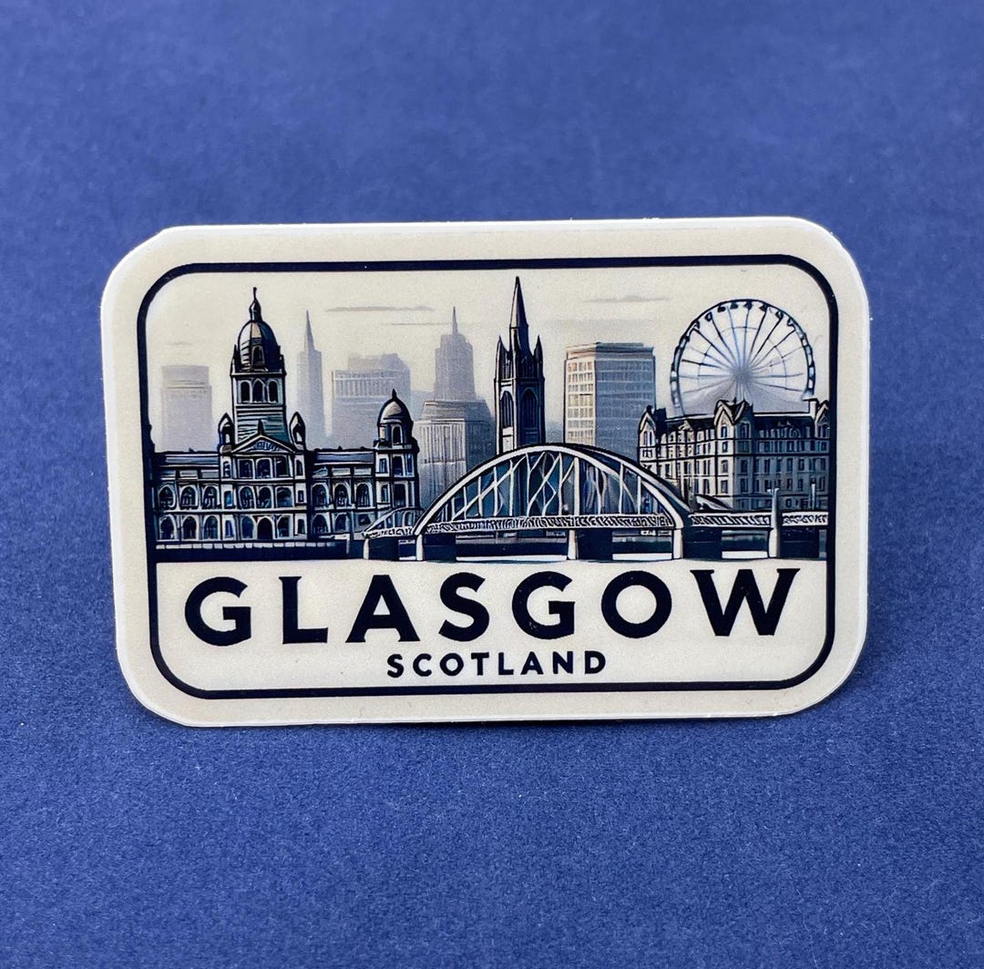Glasgow, Scotland, Weatherproof Sticker, Travel Journal, Suitcase ...