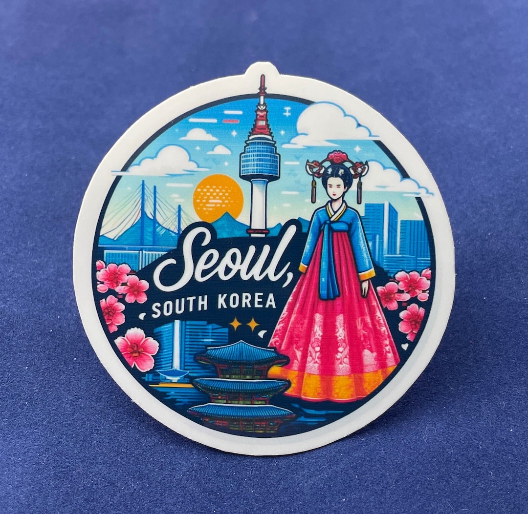 Seoul, South Korea, Stickers, Weatherproof Sticker, Travel Journal ...