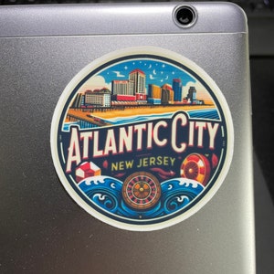Atlantic City, Stickers, Weatherproof Sticker, Travel Journal, Suitcase ...