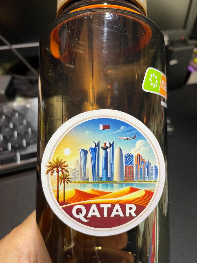 Qatar, Weatherproof Sticker, Travel Journal, Suitcase Sticker, Luggage ...