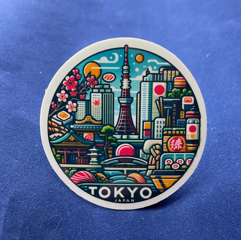 Tokyo, Stickers, Weatherproof Sticker, Travel Journal, Suitcase Sticker ...