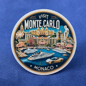 Monte Carlo, Monaco, Stickers, Weatherproof Sticker, Travel Journal ...