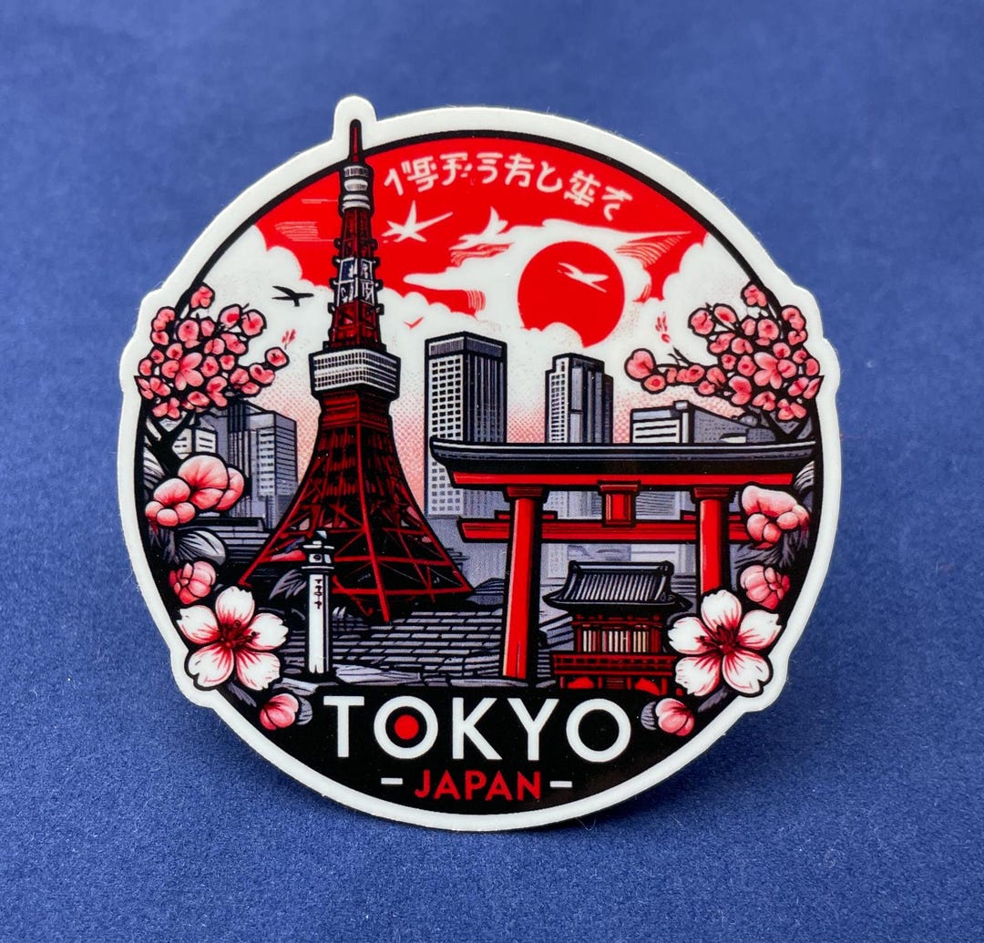 Tokyo, Stickers, Weatherproof Sticker, Travel Journal, Suitcase Sticker ...