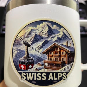 Swiss Alps, Stickers, Weatherproof Sticker, Travel Journal, Suitcase ...