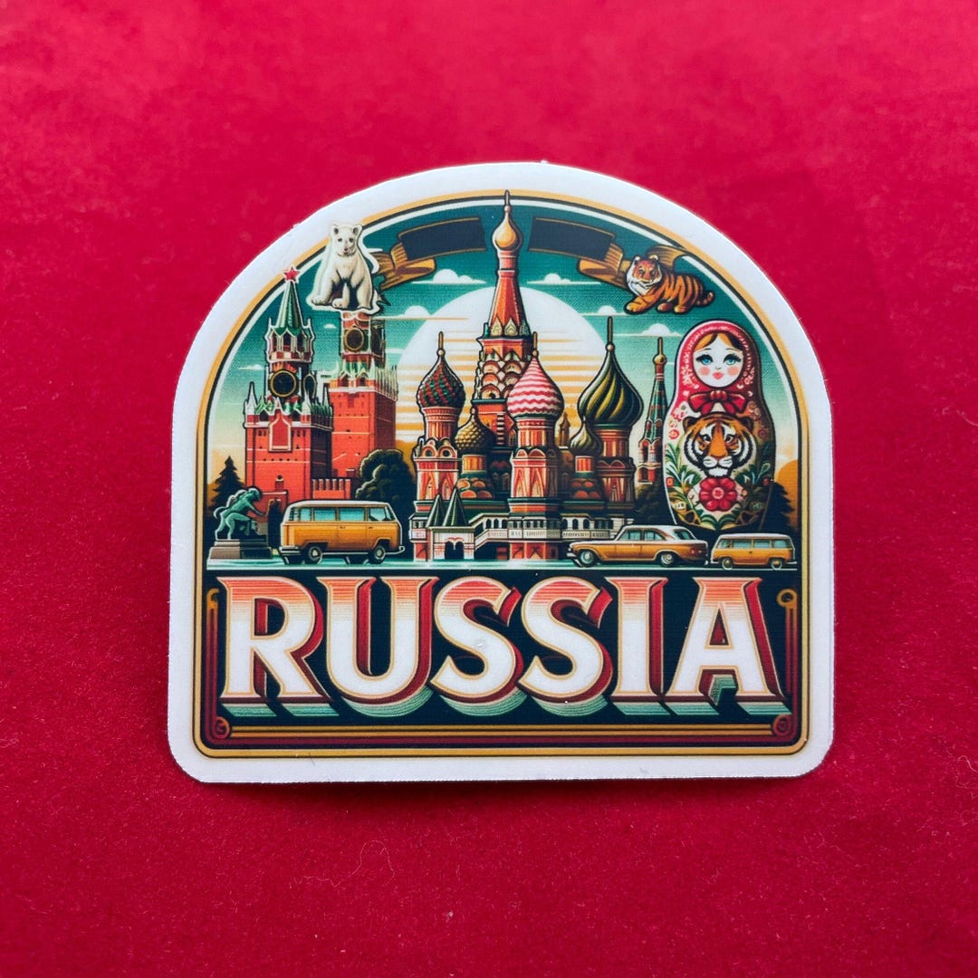 Russia Travel Sticker, Waterproof Vinyl Decal - Etsy