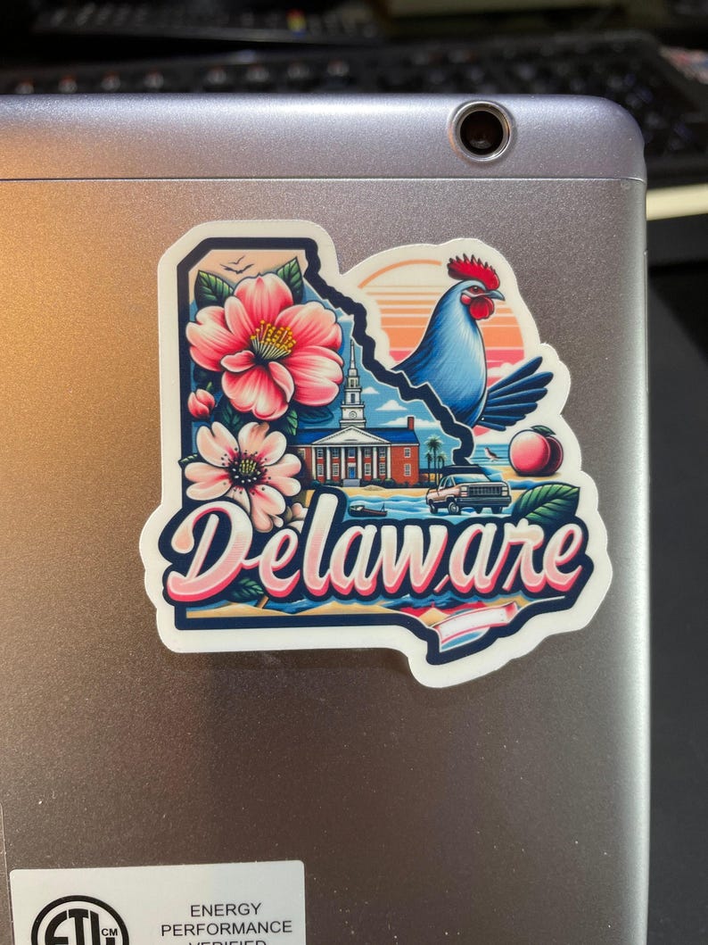 Delaware, Stickers, Weatherproof Sticker, Travel Journal, Suitcase ...