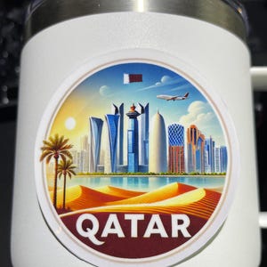 Qatar, Weatherproof Sticker, Travel Journal, Suitcase Sticker, Luggage ...