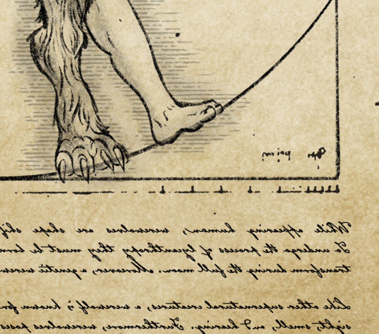 Vitruvian Werewolf print - Etsy