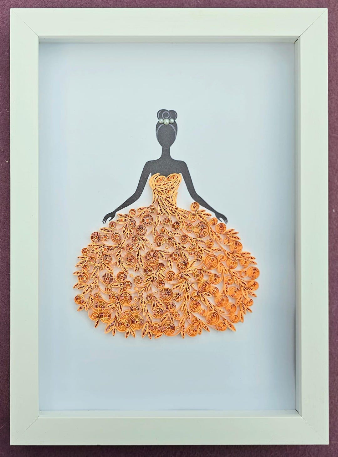 Paper Quilled Dress (peach) - Etsy