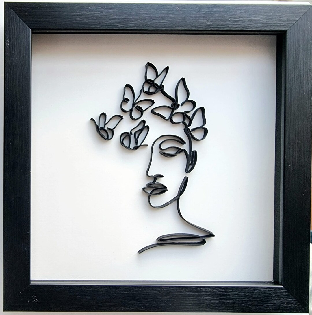 Quilled Paper Line Face Art - Etsy
