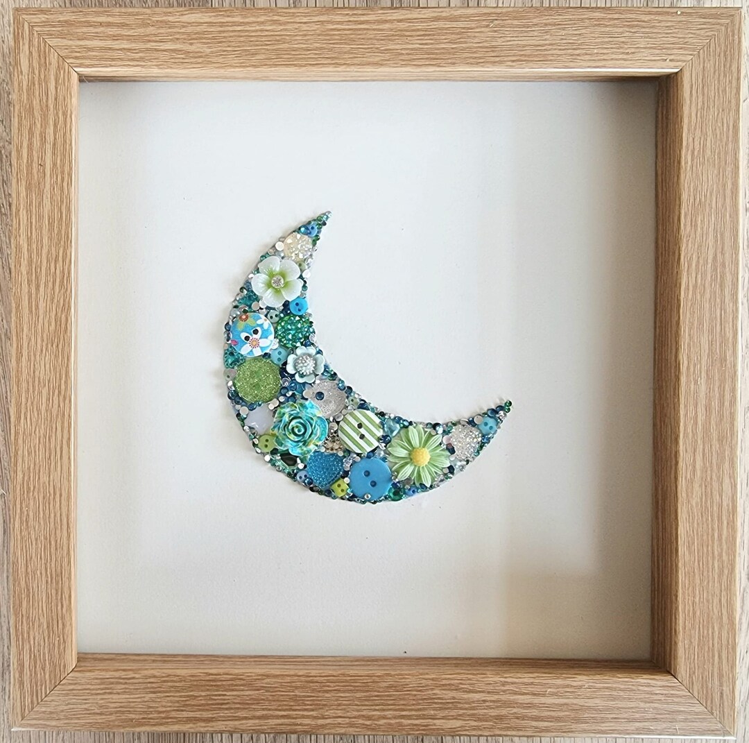 Button Moon (button Art) - Etsy