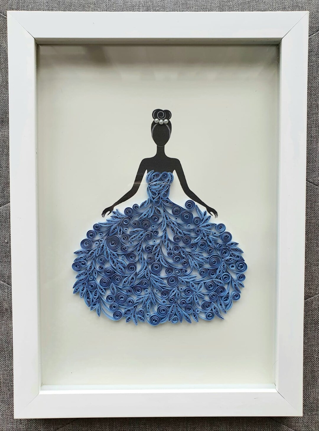 Paper Quilled Dress (blue) - Etsy