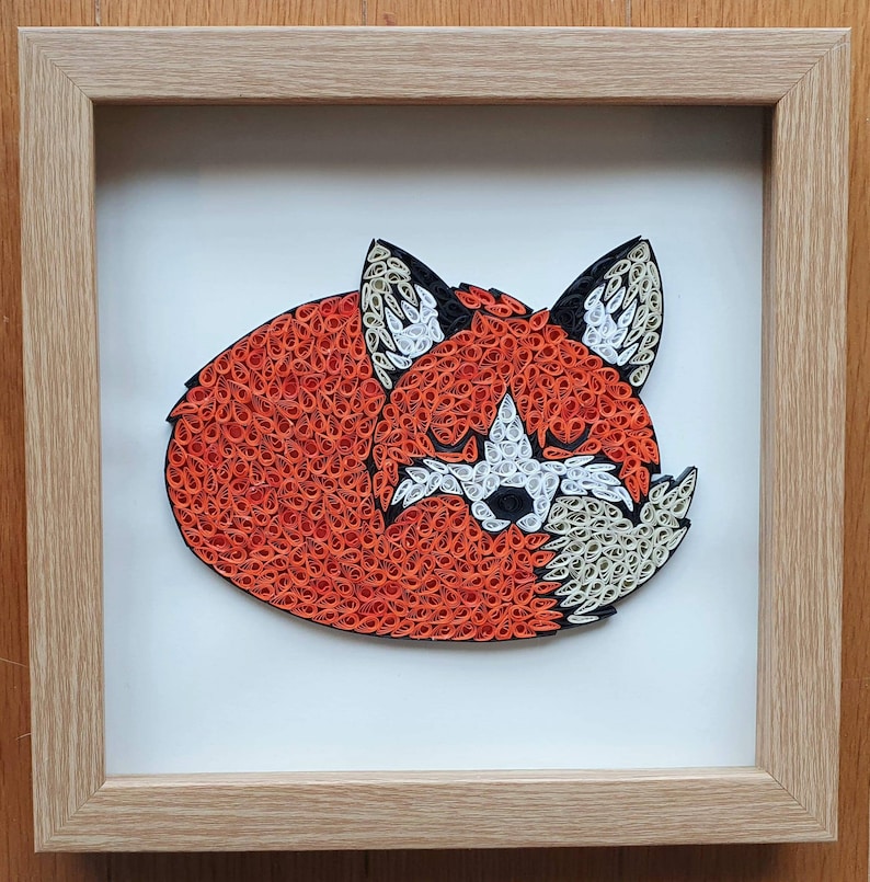 Quilled Paper Sleeping Fox - Etsy