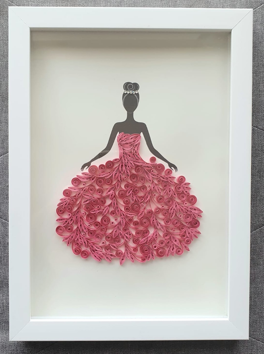 Paper Quilled Dress (pink) - Etsy