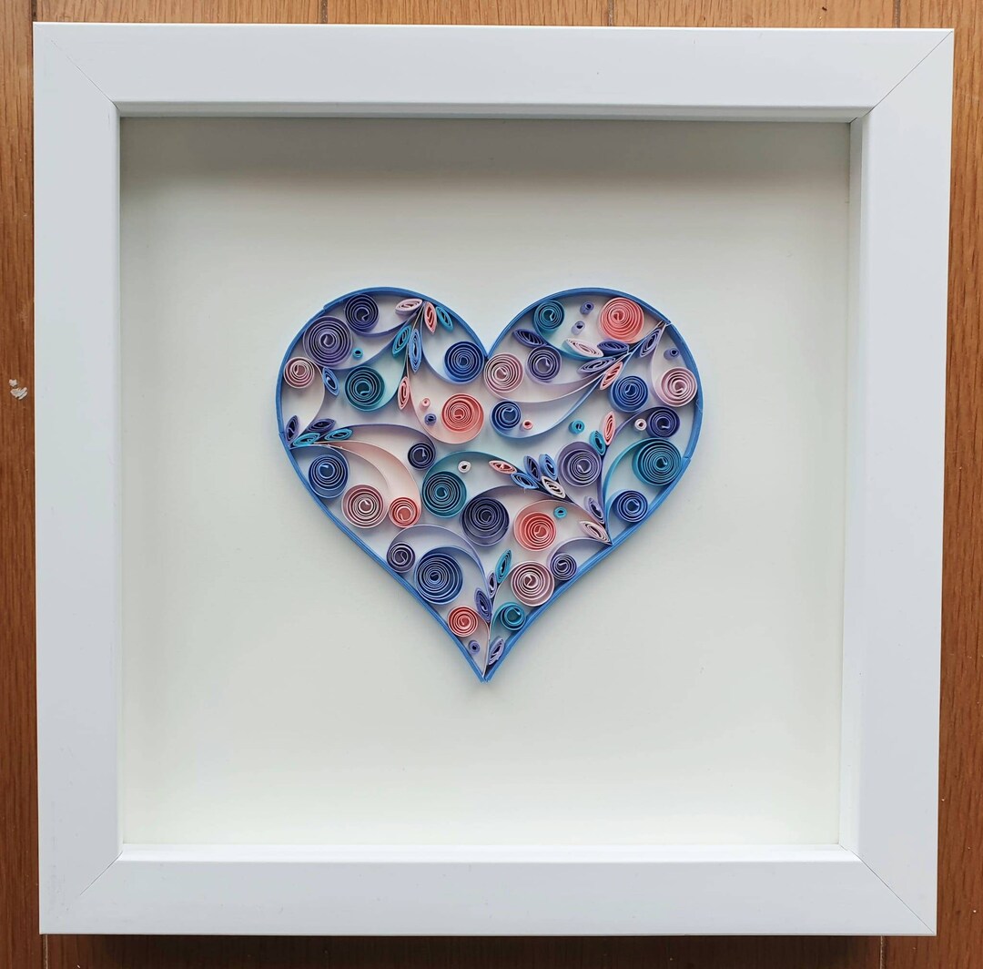 Quilled Paper Heart (blue) - Etsy