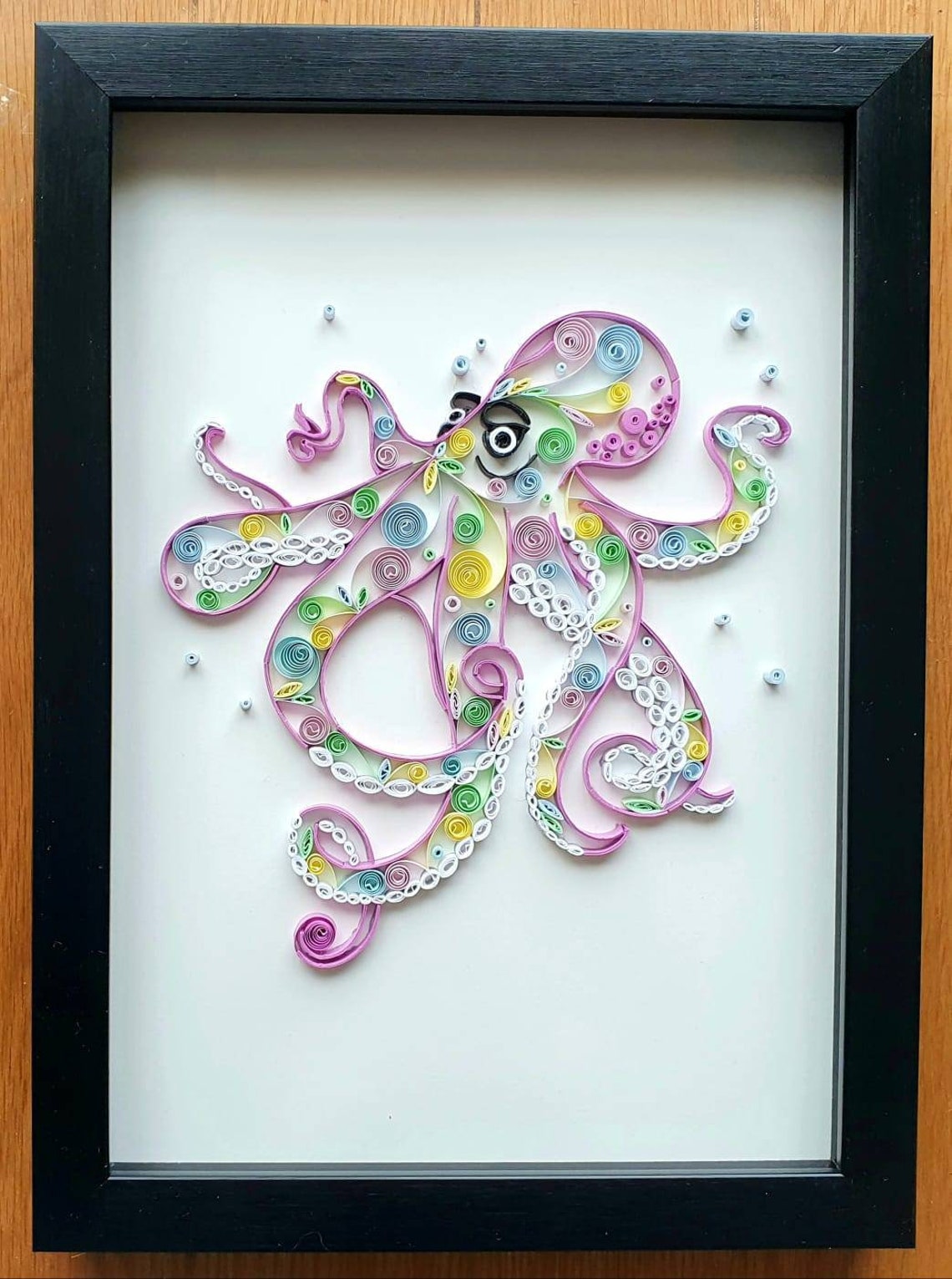 Quilled Pastel Octopus - Etsy